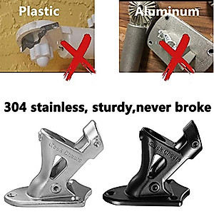 Geek Cheers 304 Stainless Steel Flag Pole Holder, Heavy Duty Flag Pole Bracket for 1.02 inch Flag Pole with 2 Positions Wall Mount, Blad Drill Bit Included Rust Free Flag Pole Mount Black