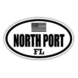 3 Pack Reflective North Port FL Florida Sarasota County Stealthy US Flag Euro Decal Sticker Vinyl for Hard Hats, Bottles, Glass, Toolbox 2" x 3"