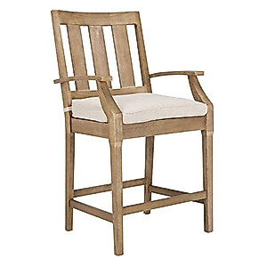 Safavieh Couture Patio Collection San Salvador Natural and White 25-inch Bar Stool (Set of 2)