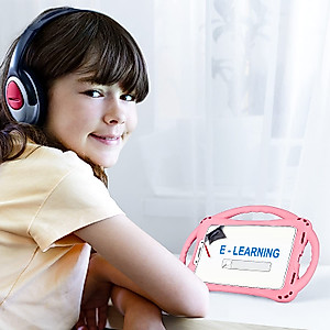 Kids Case for Samsung Galaxy Tab A 8.0 2019 SM-T290/295, TopEsct Premium Silicone Shockproof Light Weight Protective Handle Stand Case for Galaxy Tab A 8.0(Pink)