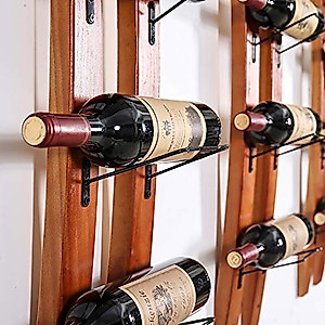 Wall Mounted Wine Rack Barrel Stave Hanging Wine Rack ，5/6/8 Bottle Barrel Stave Wooden Wall Mounted Wine Rack， Wine Bottle Holde Wall Mounted Wine Rack for Home (Size : 150 * 19.5