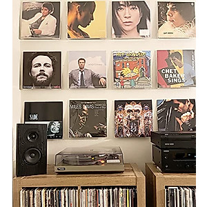 bigantss 6 Pack Clear Acrylic Vinyl Record Floating Shelves, 12" Wall Shelf Mount & Holder for Vinyl Album Display and Storage, Acrylic Record Frame Show Your Favorite LP (Clear)