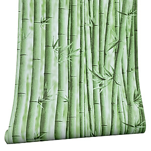 Yifely Green Bamboo Furniture Paper Self-Adhesive Shelf Liner Dresser Drawer Cabinet Sticker 17.7 Inch by 9.8 Feet