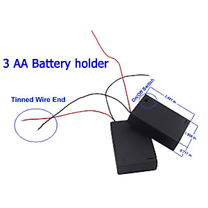 (Pack of 8)AA Battery Holder with Switch and Cover: 2PC Single AA Battery Holder with Cover, 2PC 2 AA Battery Holder with Switch, 2PC 3 AA Battery Holder, 2PC 4 AA Battery Holder with Leads and Wires