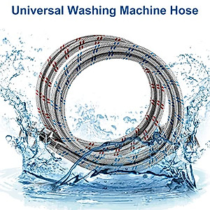 Washing Machine Hoses,Stainless Steel Washing Machine Hose 4 Foot Braided Premium Washer Hoses Supply Lines(2 Packs)-washer hoses 4ft Hot and Cold Striped Water Connection Inlet Supply Lines