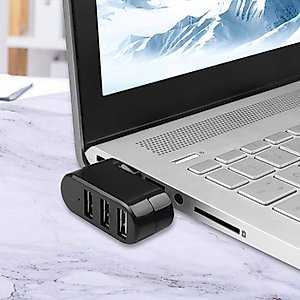 AYECEHI USB Port Splitter, USB 3 Port Compact Portable Rotatable HUB, USB Hub Dock [90°/180° Degree Rotatable] for PC Laptop Notebook and More - Black