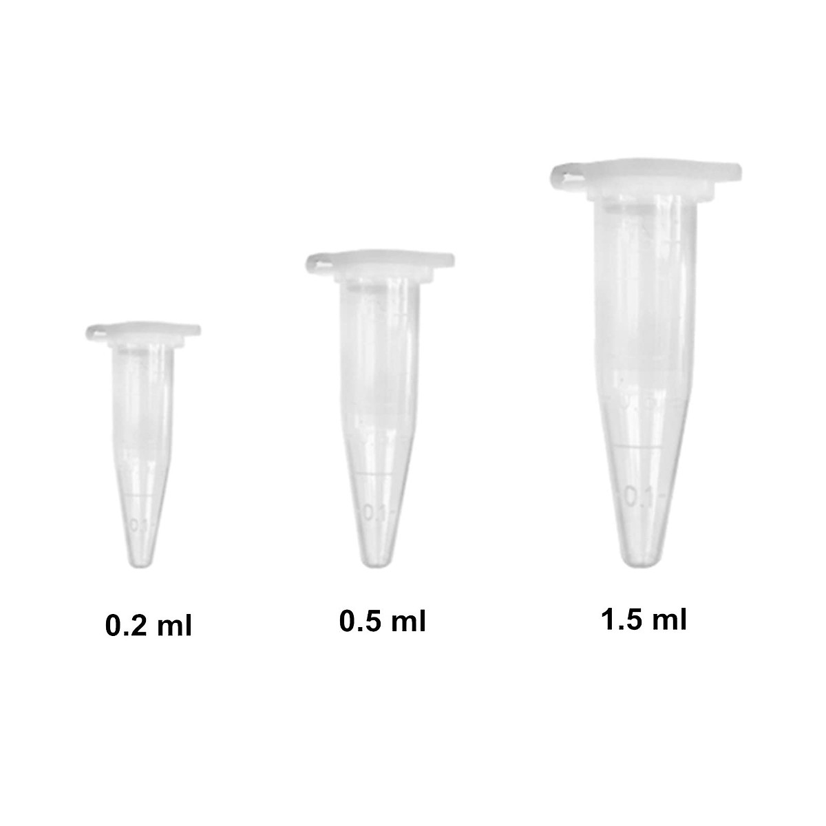 XHBTS 30 Pcs Centrifuge Tubes Bottom Tip Clear Plastic Test Tube Vials 0.2mL 0.5ML 1.5ML
