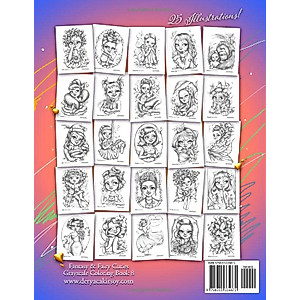 Fantasy and Fairy Cuties Grayscale Coloring Book 8: Coloring Book for All Ages, featuring Beautiful Cute Big Eyed Illustrations and More!