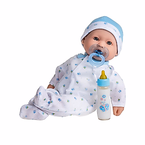 JC Toys, La Baby 16-inch Blue Washable Soft Body Boy Baby Doll with Accessories - For Children 12 Months and older, Designed by Berenguer