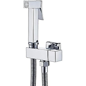 MINJING Bidet Sprayer Head Wall Mounted Bathroom Bidet Faucet Shower Faucet Toilet Bidet Muslim Brass Washer Tap-Black Bronze Bidet,Chrome Bidet Faucet