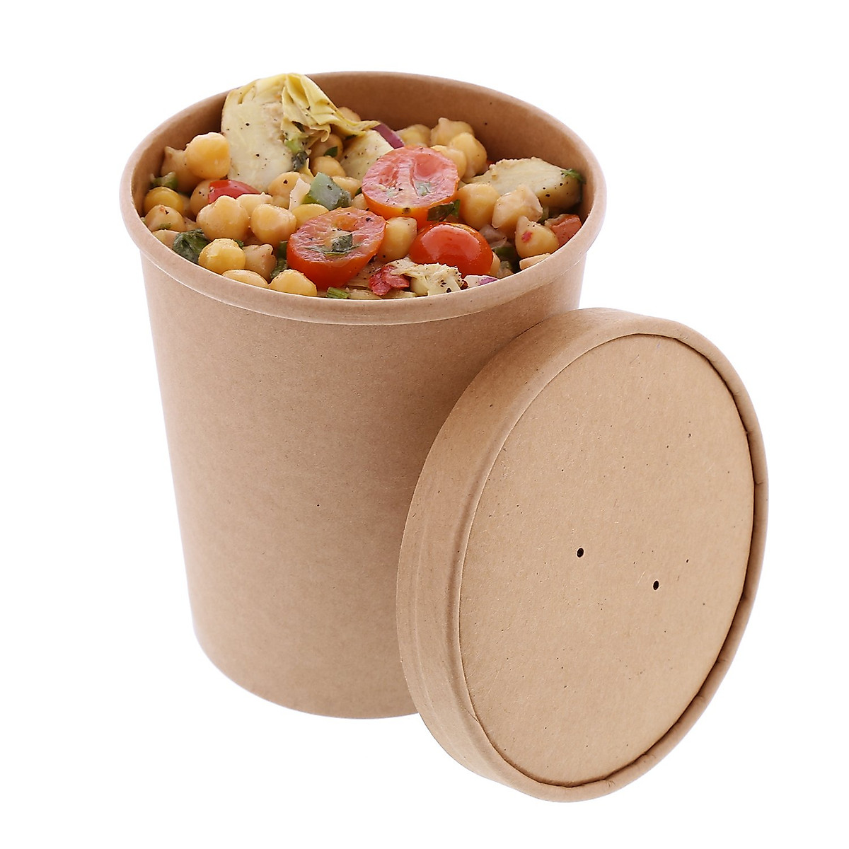 Royal 32 Ounce Kraft Paper Food Container and Lid Combo, Package of 250