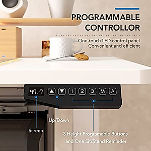 FLEXISPOT Pro 3 Stages Dual Motor Electric Standing Desk 48x30 Inches Whole-Piece Desk Board Height Adjustable Desk Electric Stand Up Desk Sit Stand Desk(White Frame + White Desktop)