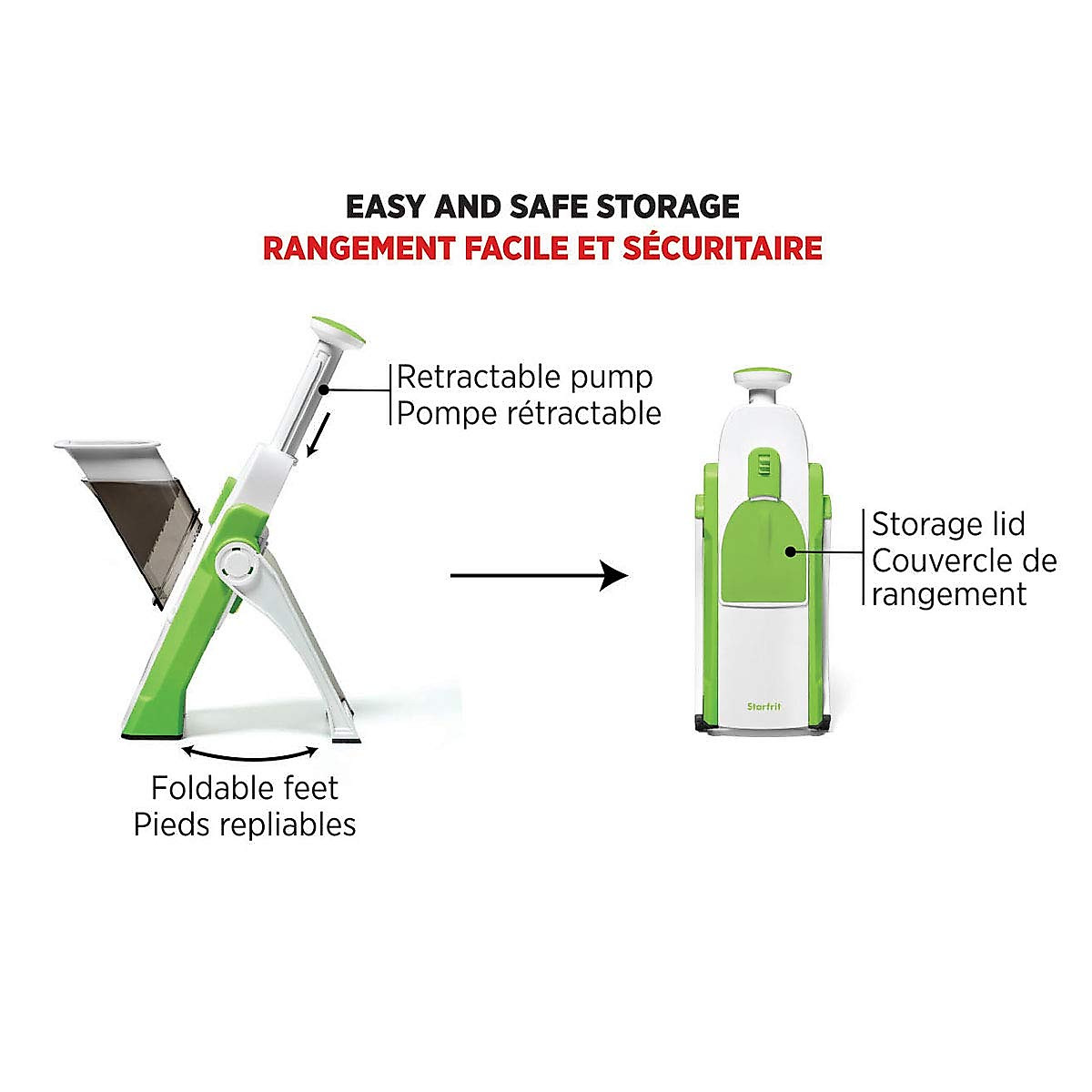 Starfrit Pump'N'Slice Chopper and Slicer, One Size, White