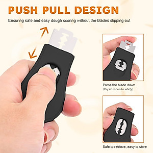 TLPCRKI Bread Lame, Extractable & Magnetic Bread Lame Dough Scoring Tool, Bread Scorer with 5 Razor Blades, Sourdough Scoring Tool for Sourdough Bread baking & Bread Making Tools(Black)