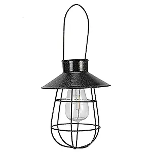 Iron Art Hollow Solar Hanging Light, Durable Outdoor Hanging Lamp, Solar Powered Weatherproof Waterproof for Home Decoration Gardens, Courtyards, Porches