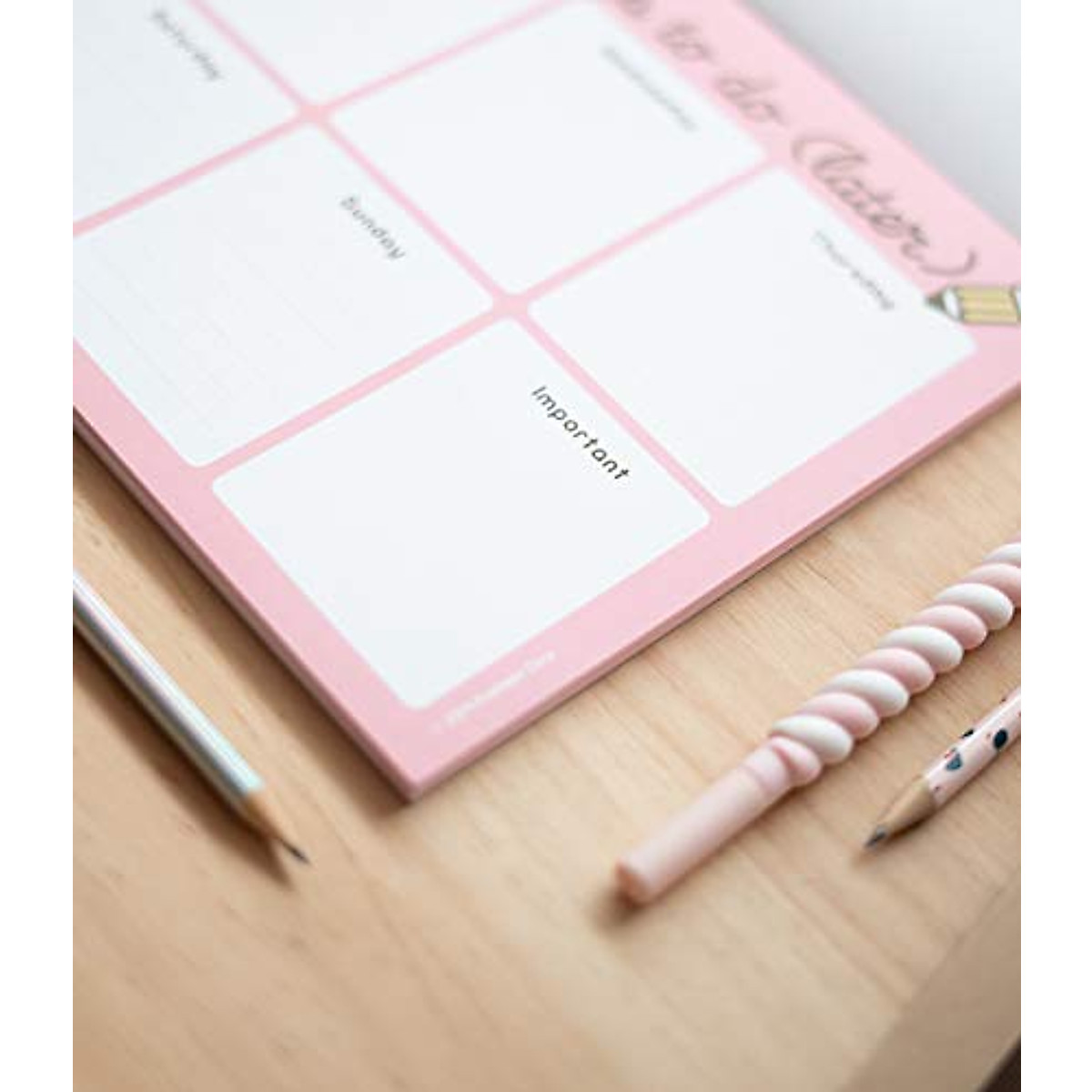 Pusheen Desk Pad A4 with Daily, Weekly and Monthly Calendar, Desktop Planner, Desktop Note Pad, 54 Undated Tear Off Sheets, 8.3 x 11.7 inches, To Do List - Kawaii Stationery