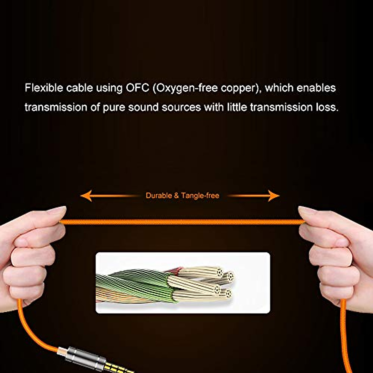 TIMMKOO Wired Earbuds Dual Drivers Phone Earbuds with Mic Bass Earphone with Microphone Noise Isolating for iPhone Android Smartphones Tablets Laptop Orange