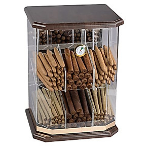 Prestige Import Group - The Franklin Wood & Acrylic Cigar Humidor Table Top Display - Up to 150