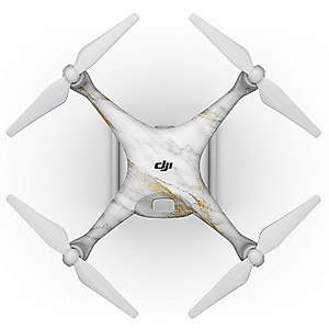 Design Skinz Design Skinz Marble & Digital Gold Foil V4 Full-Body Wrap Decal Skin-Kit Compatible with The Drone DJI Phantom 4 Pro