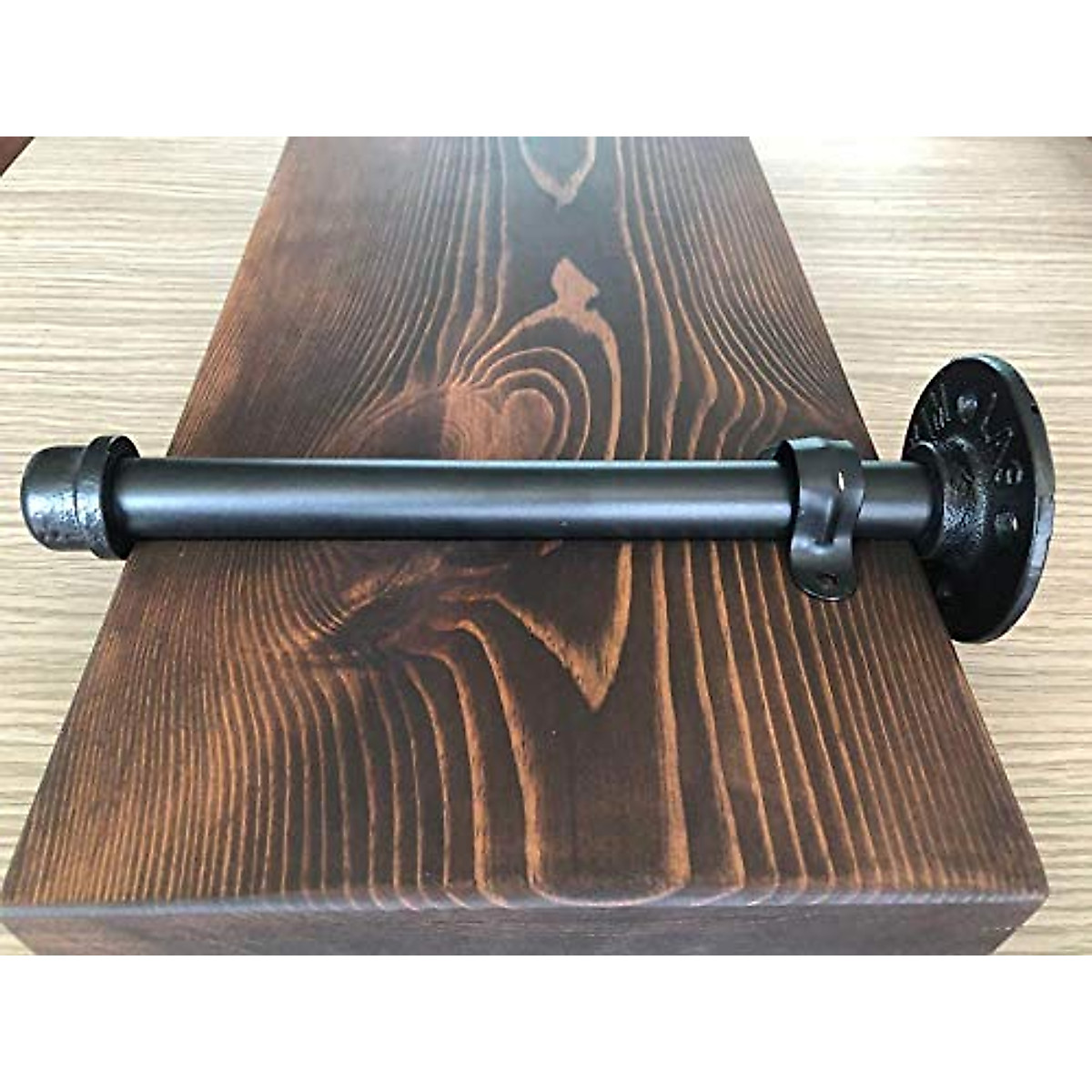 Industrial Floating Shelves Wall Shelf - Floating Shelves Wood Wall Mounted, Hanging Shelves, Floating Shelves Rustic, with Pipe Hardware Brackets (Set of 3) 1.50'' X 9.5'' (Special Walnut, 36'')