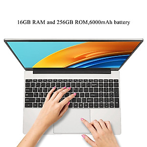 FOTABPYTI 15.6 Inch Laptop HD Screen Mini Laptop 100-240V 1920x1080 IPS with Fingerprint Numeric Keypad for Office (16+1TB US Plug)