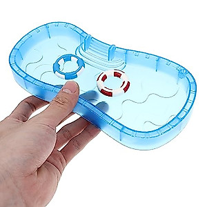 Ciieeo 5 Pieces Miniature Dollhouse Beach Accessories Beach Dollhouse Decoration Set with Umbrella Chair Swimming Ring Swimming Pool