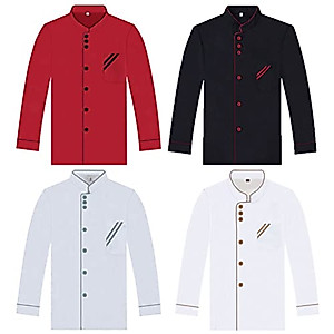 Long Sleeve Chef Clothes Women Men Chef Coats Cotton Chef Jacket Personalized Chef Clothing For Restaurant Hotel Black