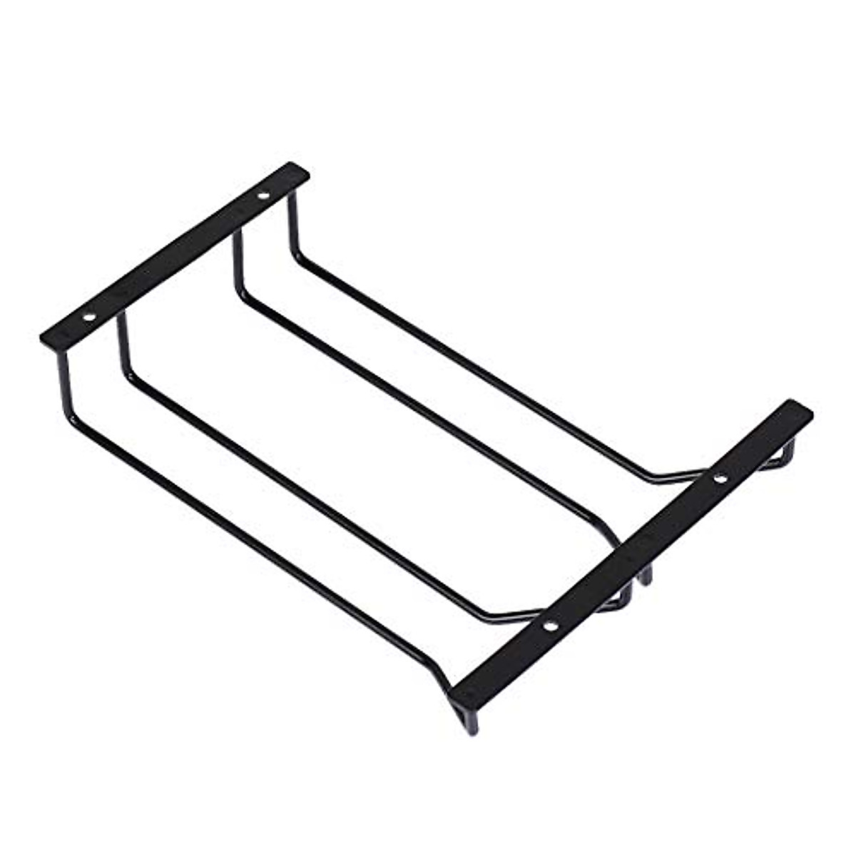 Dianoo Wine Glass Holder, Stemware Rack, Wine Glass Rack Under Cabinet With Screws, 27cm 2 Rows Black