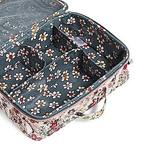 Vera Bradley Women's Cotton Grand Vanity Toiletry Makeup Organizer Case, Prairie Paisley - Recycled Cotton, One Size