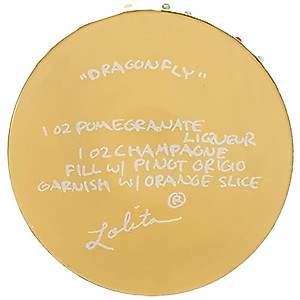 Lolita Dragonfly Summer Artisan Painted Wine Glass Gift, 440 ml