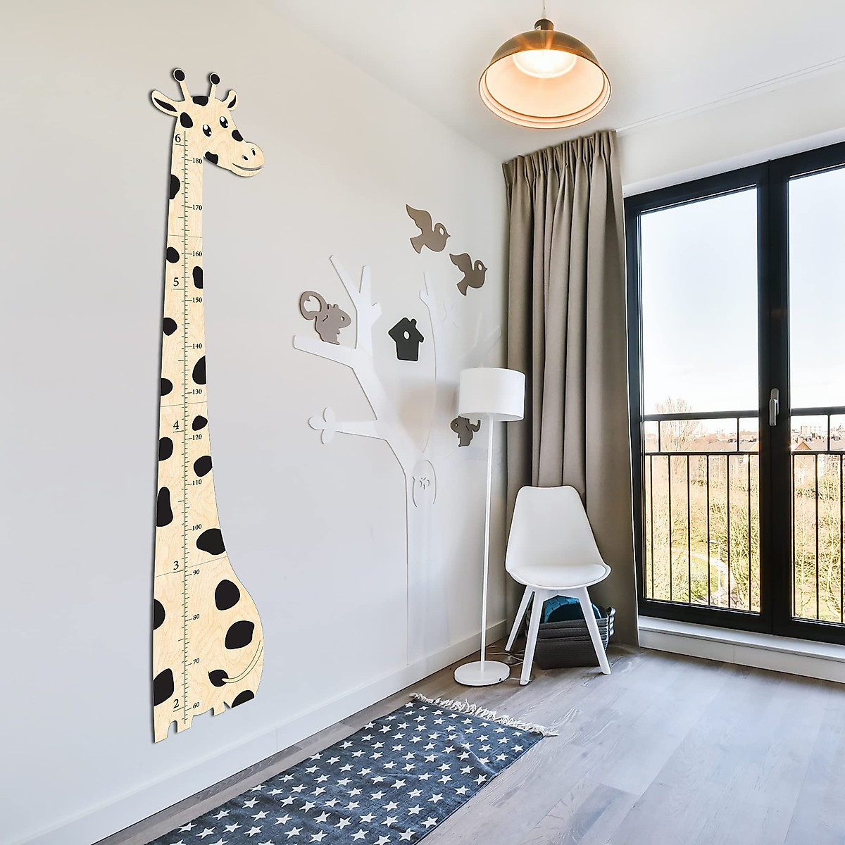 Wooden Growth Chart for Kids, Boys & Girls | Cute Giraffe, Custom Height Chart, Measurement Ruler for Wall | Kids Bedroom, Playroom, Child's Room, Nursery Decor Decoration Wall Art