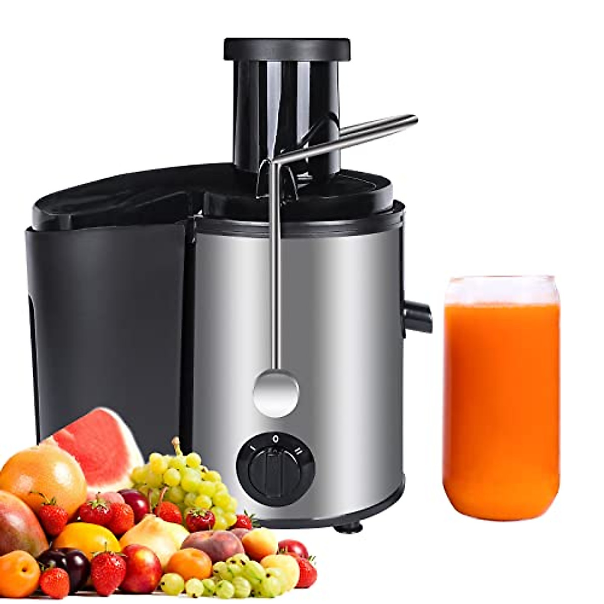 LafingKiz Juicer, 800W Centrifugal Juicer Extractor with Extra Large 3" Feed Chute, 2 Speeds, Easy to Clean, Electric Juicer for Whole Fruits and Vegetables, BPA-Free