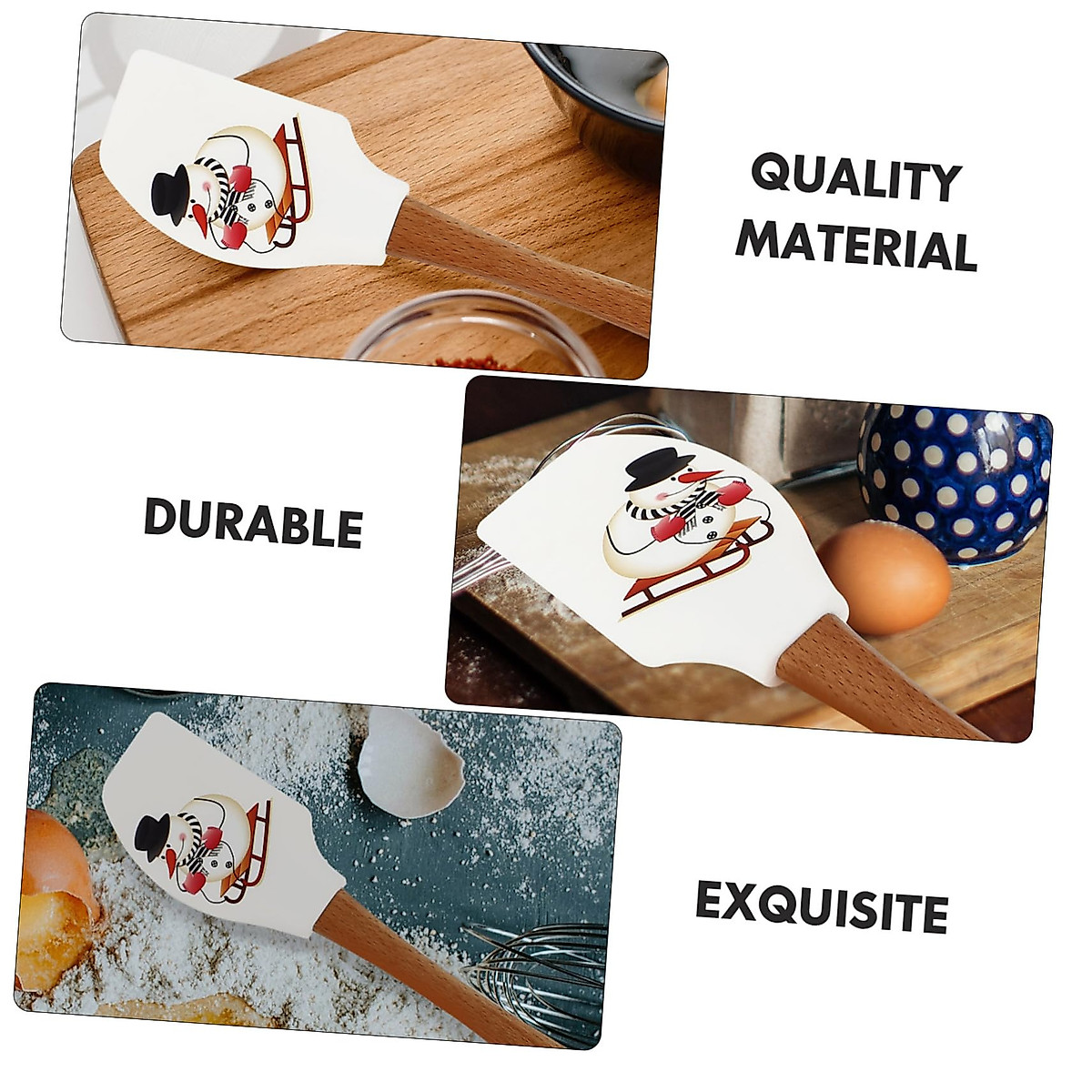 VINTORKY Christmas Baking Utensils 1pc Silicone Cream Spatula Holiday Spatulas and Mixing Spoons Festive Kitchen Tool