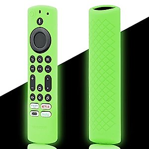 NS-RCFNA-21 Remote Case Replacement for Toshiba and Insignia TV Voice Control, Green Silicone Protective Cover Skin Glow in Dark - LEFXMOPHY