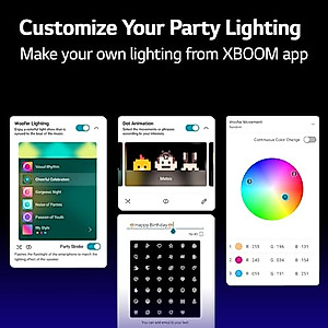 LG XBOOM XL7 Portable Tower Speaker with 250W of Power and Pixel LED Lighting with up to 20 Hrs of Battery Life,Black