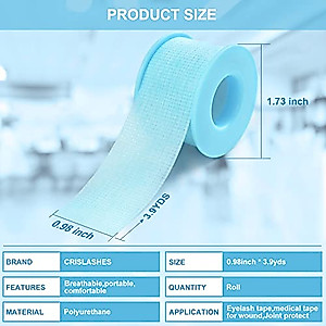 Lash Tape for Eyelash Extensions Blue Eyelash Tape for Extensions Sensitive Eyelash Extension Tape Sensitive Skin Tape for Eyelash Extensions Breathable Medical Microporous Tape(0.98in 3.9yd, 1Roll)