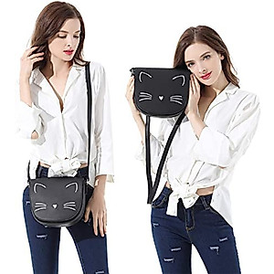 Cute Purses for Teen Girls Small Purse and Crossbody Bags for Women with Chain Strap,Fashion Preteen Purses Cat Black