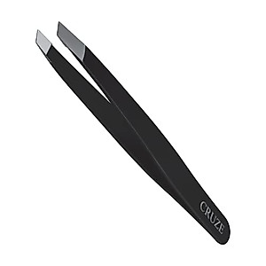 CRUZE Tweezers Set (4-Piece) – Precision Tweezers for Facial Hair Women and Men – Eyebrow Tweezers Slanted and Pointed Tip for Ingrown Hair.
