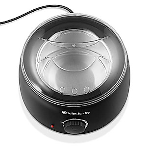 Salon Sundry Portable Electric Hot Wax Warmer Machine for Hair Removal - Black with Clear Lid