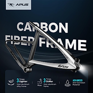 eAhora APUS 2023 Peak 1000W Electric Bike 15AH Battery 26'' Carbon Fiber Electric Bike, 7-Speed Gears 30MPH Ebike,Color Display with USB Port