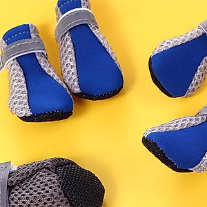 Soft Sole Nonslip Dog Mesh Boots, Reflective Puppy Shoes Dog Paw Protectors, Adjustable Outdoor Pet Boots for Small and Medium Pets(XL,Rose red)