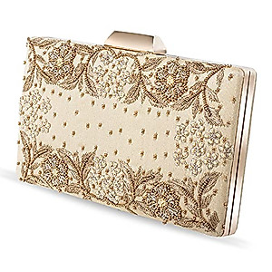 Aheli Clutch Purses for Women Wedding Handmade Evening Handbags Party Bridal Clutch (C05G)