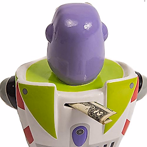 Toy Story Buzz Lightyear Piggy Bank for Kids, Large Coin Bank