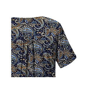 a.Jesdani Womens Short Sleeve Summer Tunic Tops Plus Size Blouses Dark Blue 1X