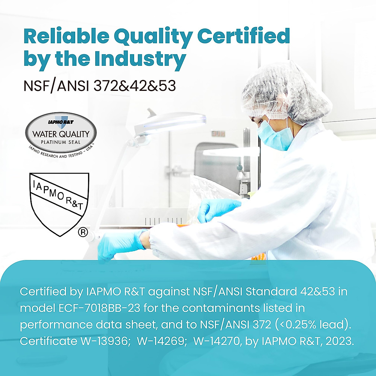 Waterspecialist NSF/ANSI 42 Certified Replacement Water Filters (Pack of 4), Replacement for ZeroWater® ZR-017 Pitcher Filters and Dispenser Filters, Reduce TDS, Chlorine, PFOA/PFOS and More