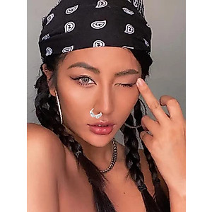 Nose Rings Hoop, 316L Surgical Steel 18G Hypoallergenic Nose Rings Septum Cartilage Hoop Earring Conch Piercing Jewelry for Women, Diameter 10mm, Bat, skull, Stainless Steel zinc alloy, no gemstone