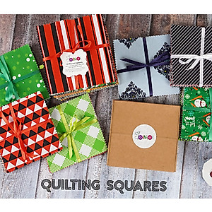 Soimoi Precut 10-inch Block Prints Cotton Fabric Bundle Quilting Squares Charm Pack DIY Patchwork Sewing Craft- Black & Gray