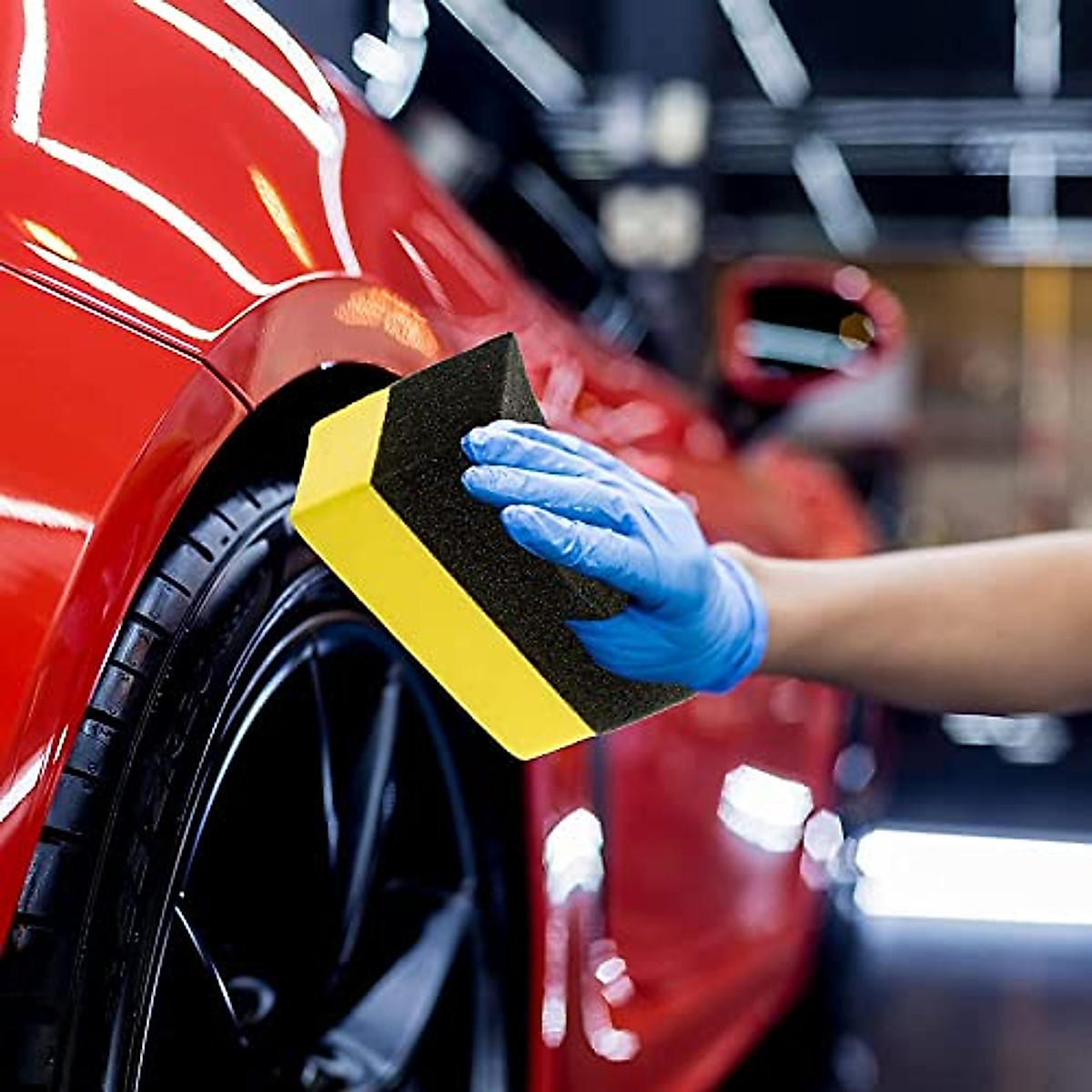 Duendhd 18Pack Tire Dressing Applicator Pads Tire Shine Applicator Dressing Pad Polishing Sponge for Car Glass Painted Steel