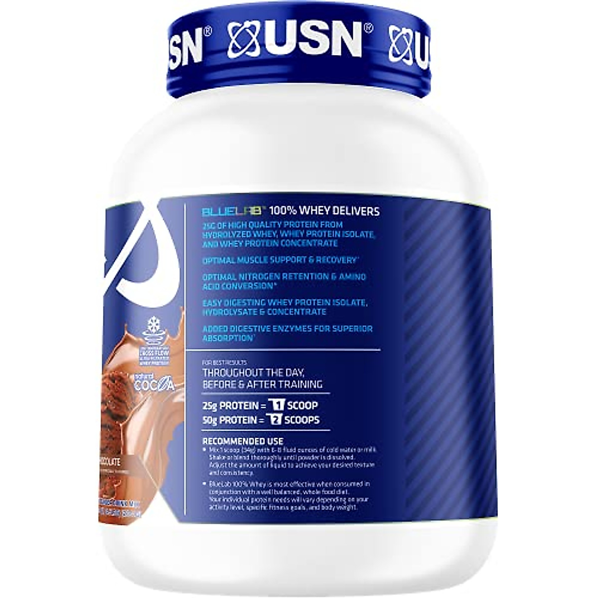 USN Supplements USN Supplements BlueLab 100 Percent Whey Protein Powder Molten Chocolate - Keto Friendly, Low Carb and Low Calorie, 4.5 Pound (Pack of 1), B01LCWIJJ8