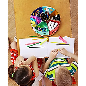 GAMENOTE Rotating Art Supply Organizer - Lazy Susan Office School Supplies for Kids Desk Organizers and Storage Homeschool Craft Caddy Classroom Organization (Large)
